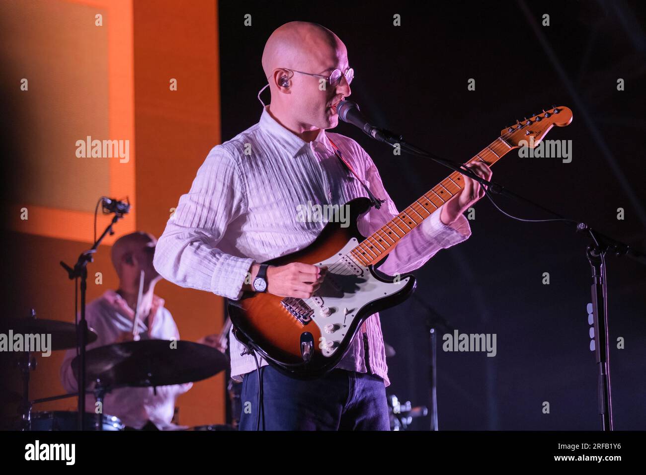 Jack Steadman of Bombay Bicycle Club performing at the Womad festival ...