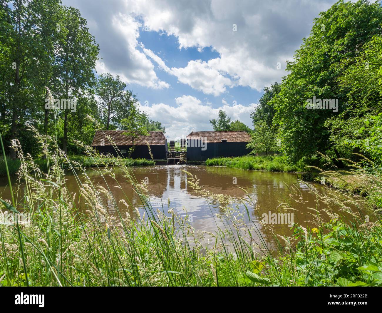 The 17th century Watermill at Kollen on the Kleine Dommel brook ...