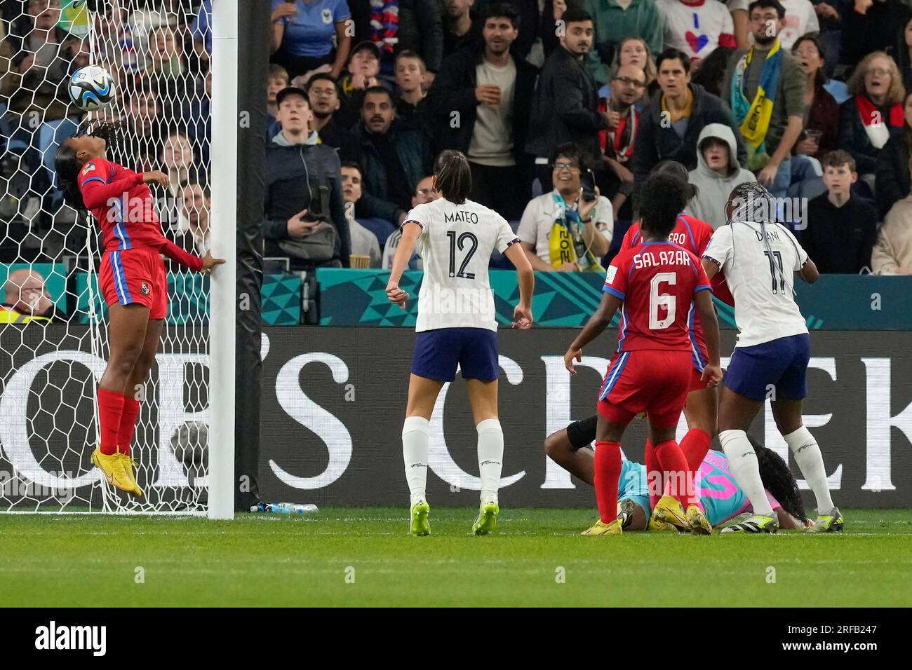France's Kadidiatou Diani, right, scores her side's second goal during ...