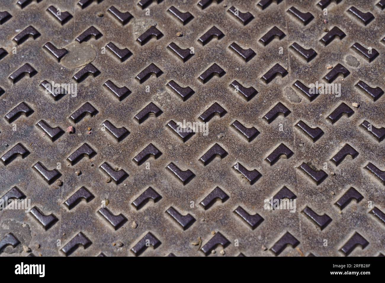 Texture of corrugated, corrugated steel sheet. Flooring. Abstract ...