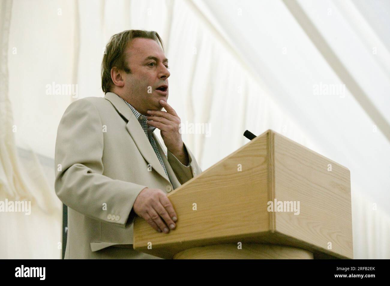 Portrait of Christopher Hitchins, social critic, English-American ...
