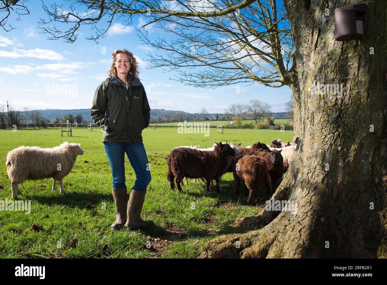 Portrait of TV presenter and farmer Kate Humble on her farm Stock Photo ...