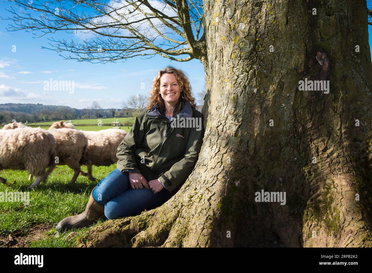 Portrait of TV presenter and farmer Kate Humble on her farm Stock Photo ...