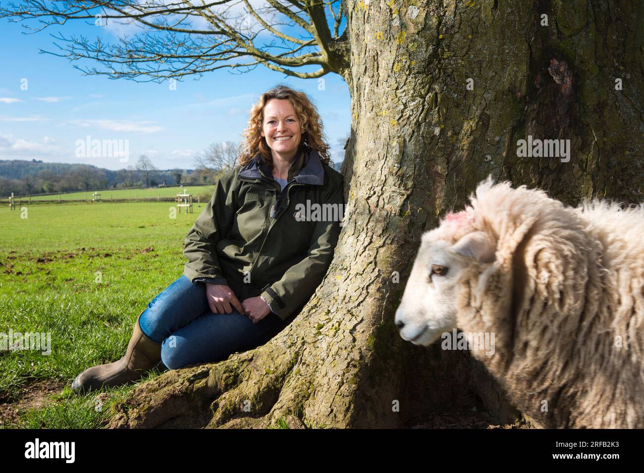 Portrait of TV presenter and farmer Kate Humble on her farm Stock Photo ...