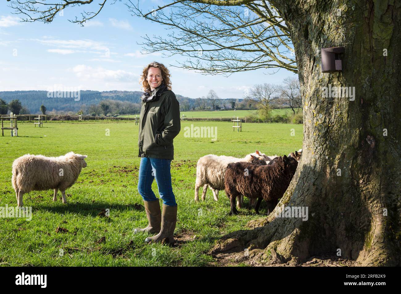 Portrait of TV presenter and farmer Kate Humble on her farm Stock Photo ...