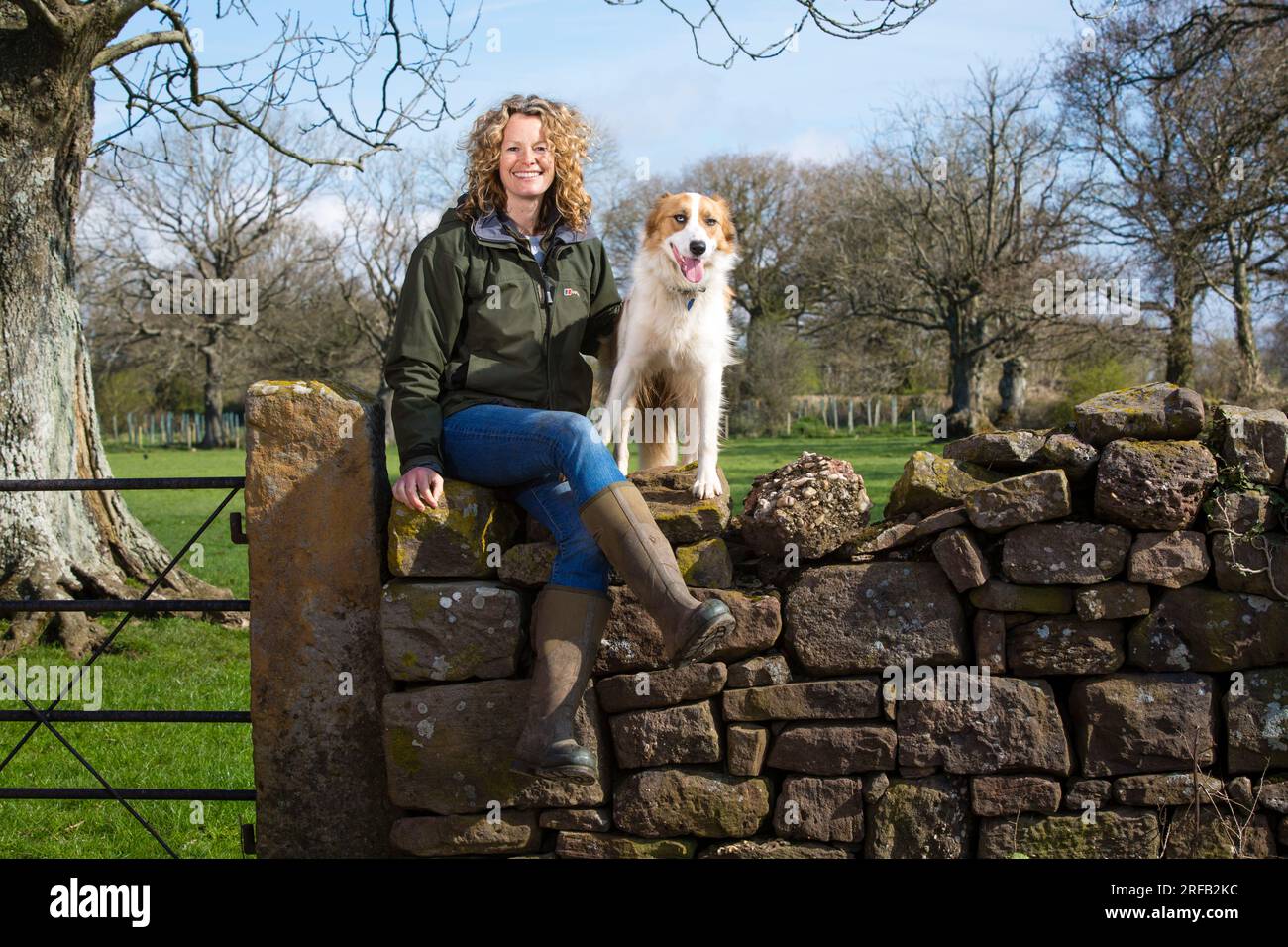 Portrait of TV presenter and farmer Kate Humble on her farm Stock Photo ...