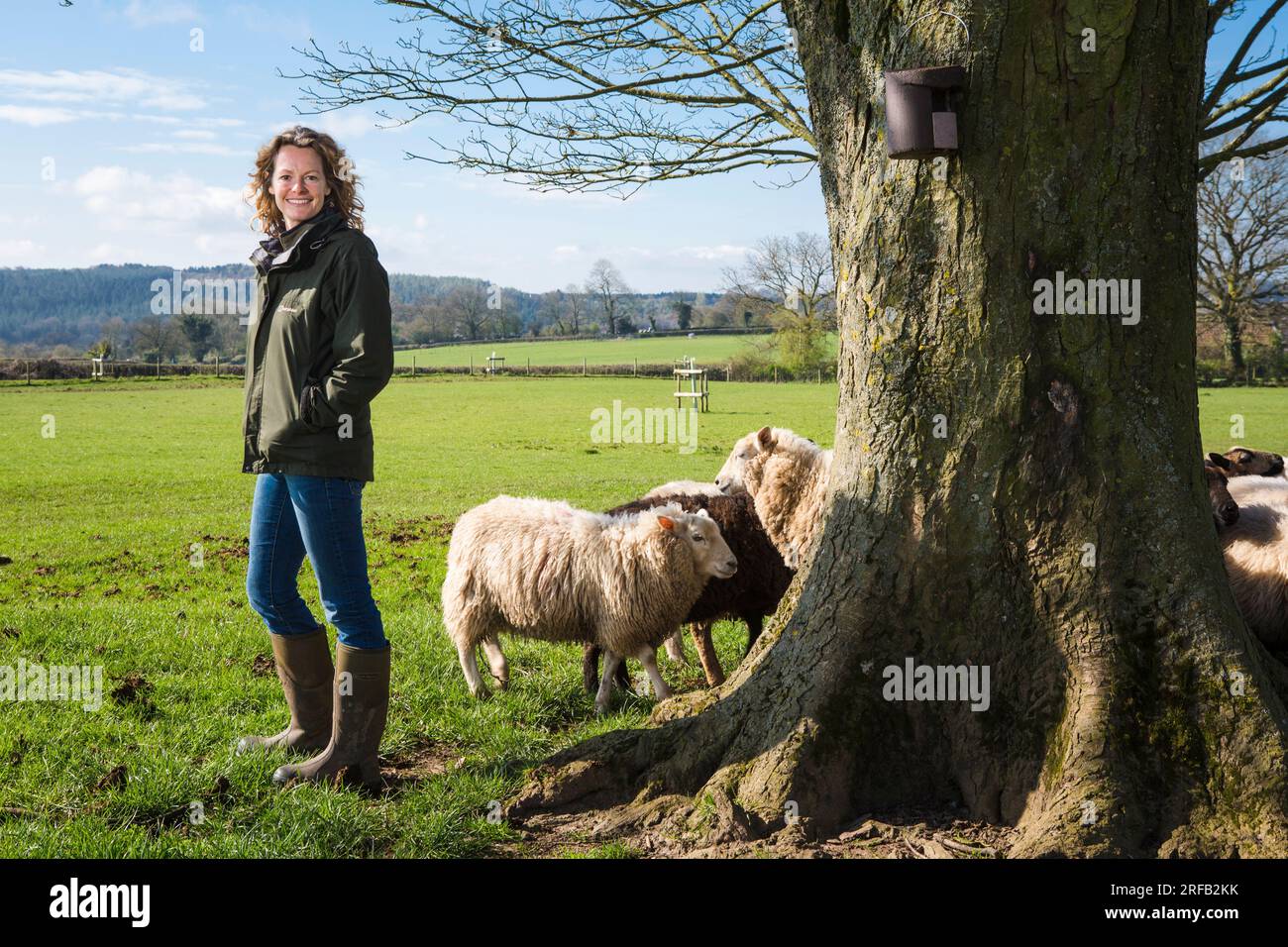 Portrait of TV presenter and farmer Kate Humble on her farm Stock Photo ...