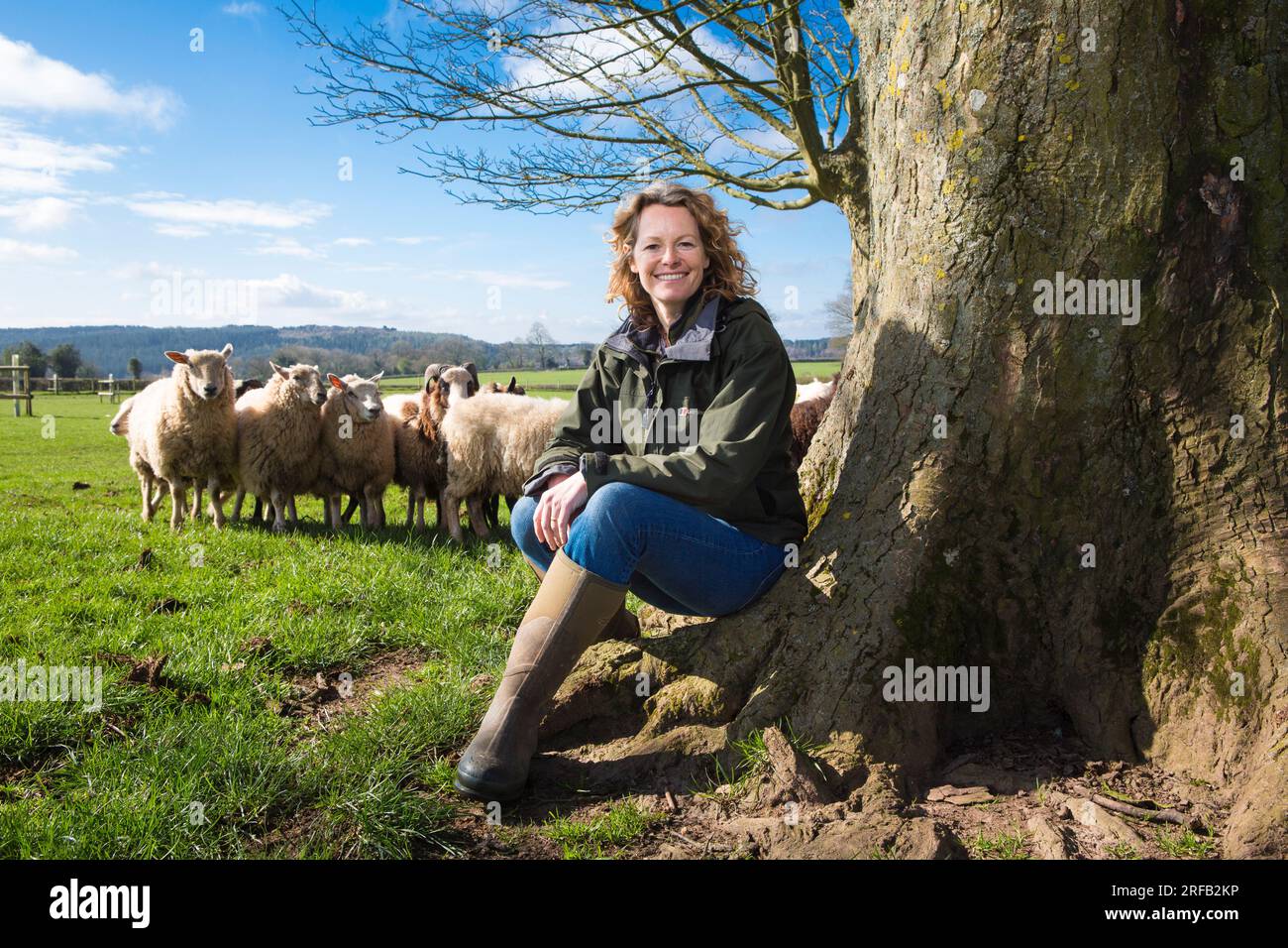 Portrait of TV presenter and farmer Kate Humble on her farm Stock Photo ...