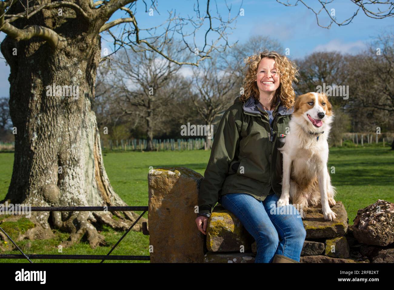 Portrait of TV presenter and farmer Kate Humble on her farm Stock Photo ...