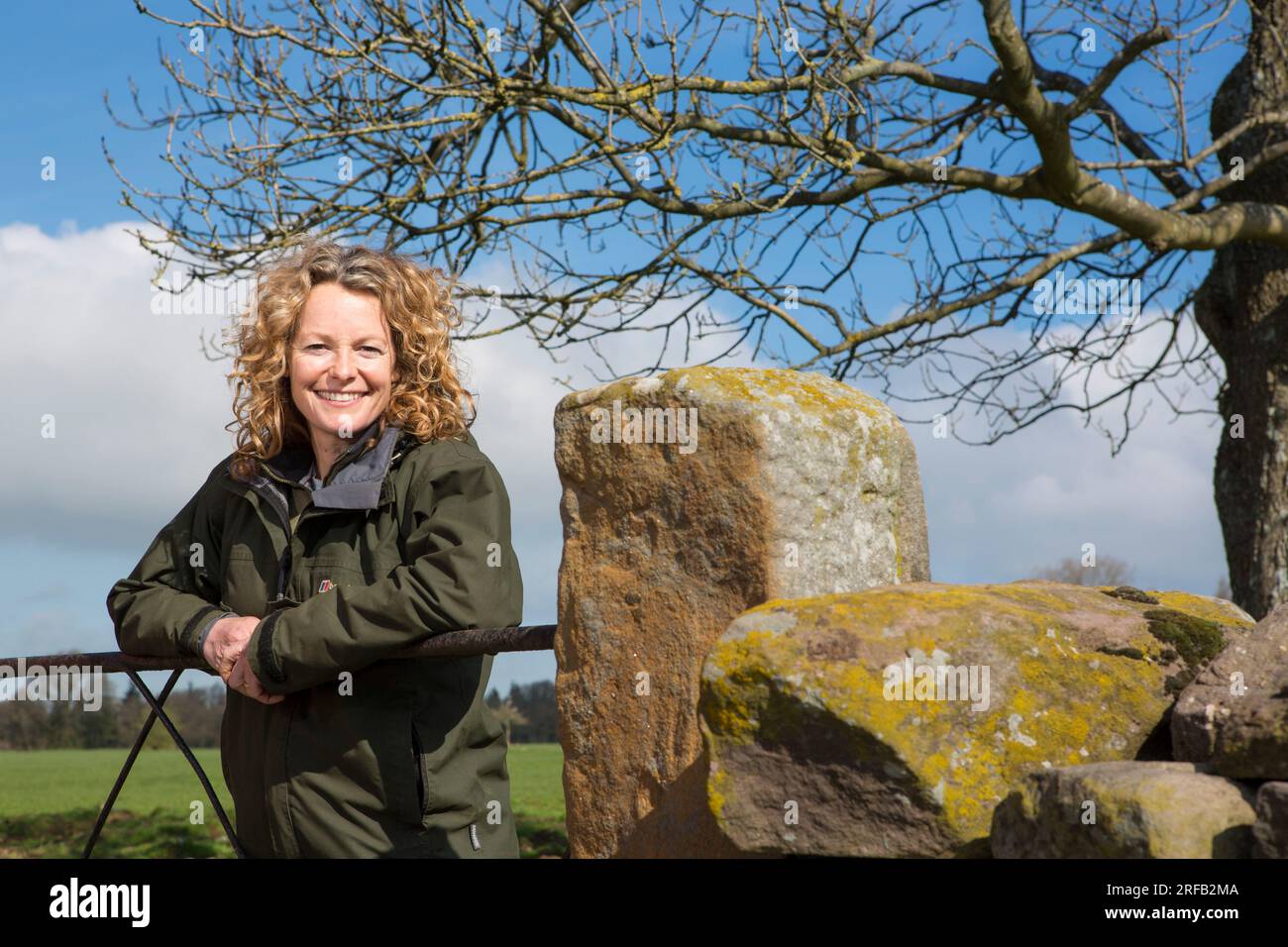 Portrait of TV presenter and farmer Kate Humble on her farm Stock Photo ...