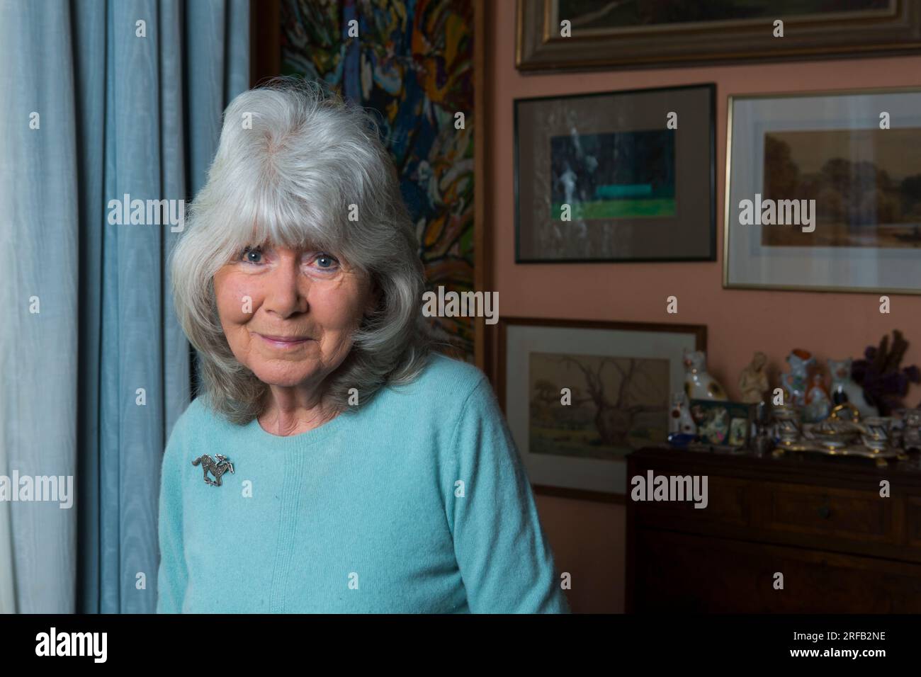 Portrait of author Jilly Cooper at her home in Gloucestershire, she was ...