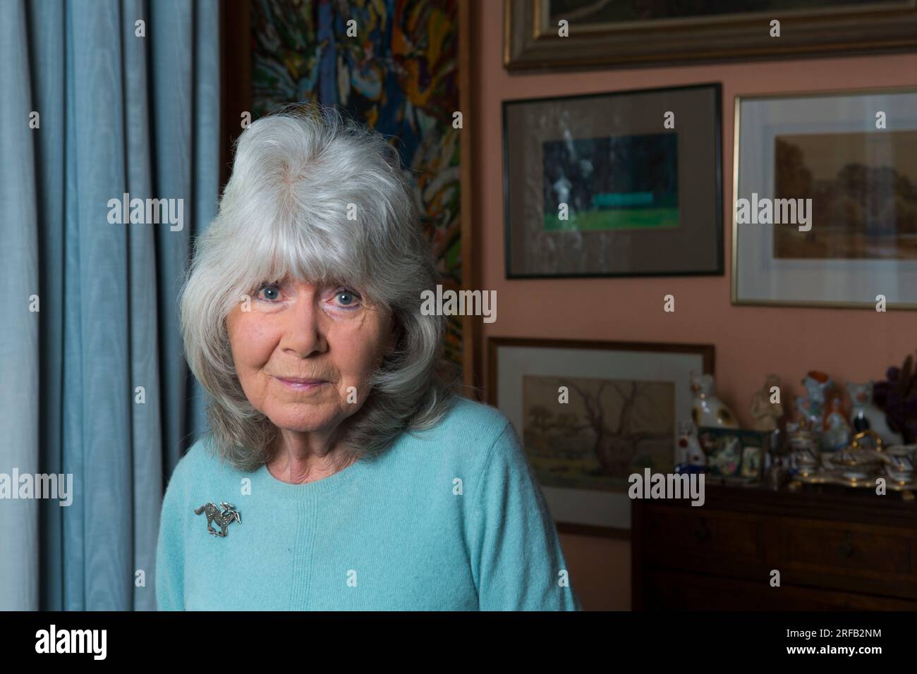 Portrait of author Jilly Cooper at her home in Gloucestershire, she was ...