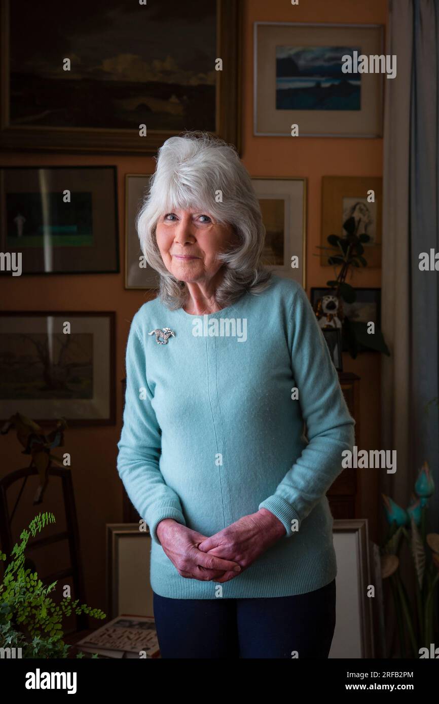 Portrait of author Jilly Cooper at her home in Gloucestershire, she was ...
