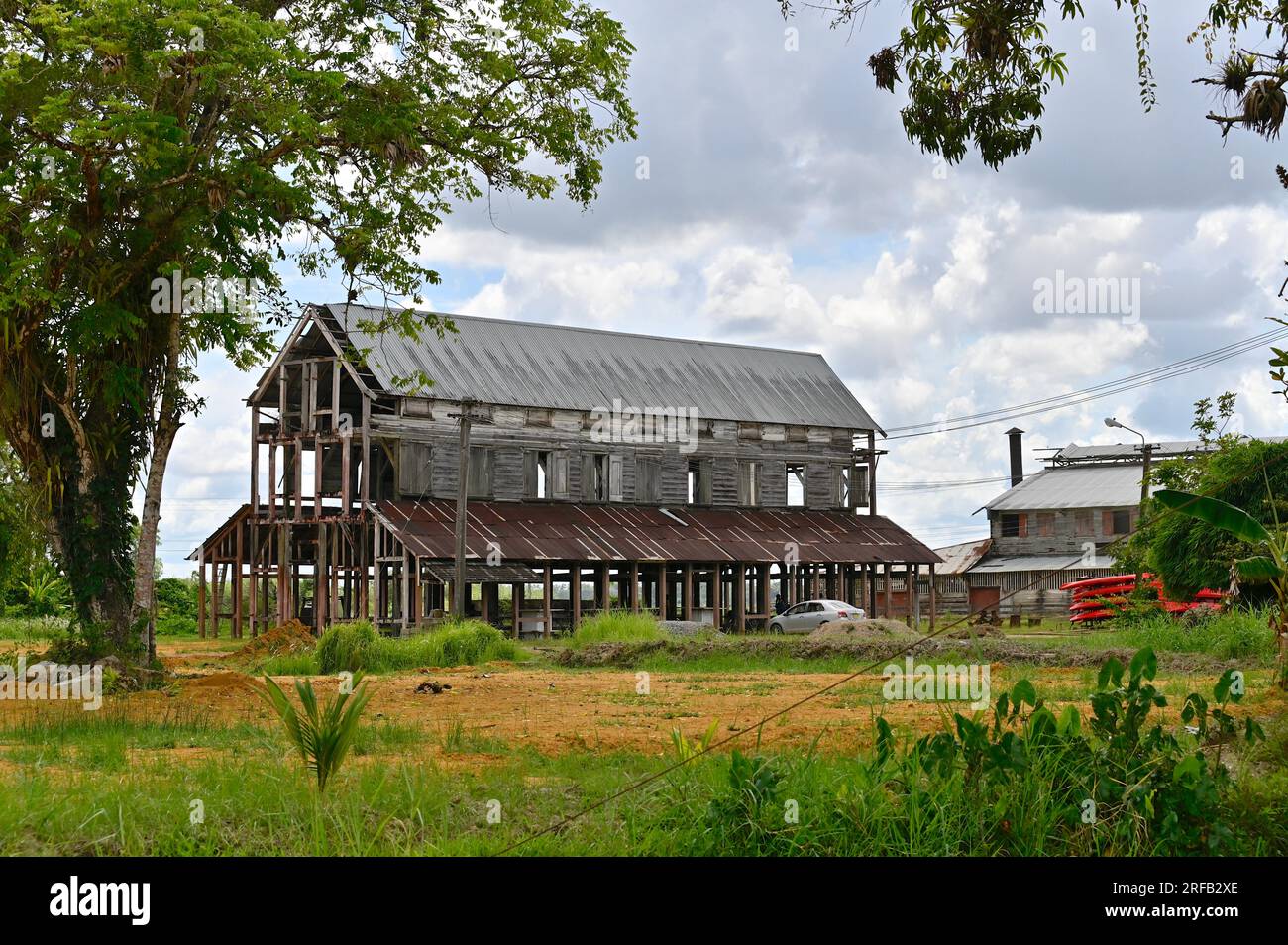 Drying shed on Peperpot, one of the oldest plantations of Suriname ...