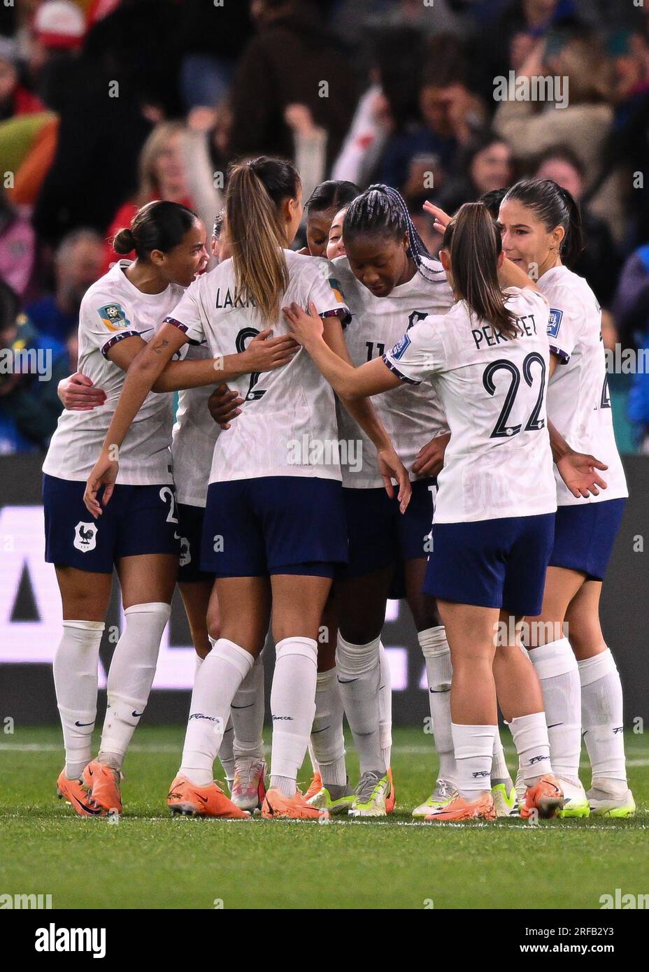 France team celebrates scoring a goal during the FIFA Women's World Cup ...