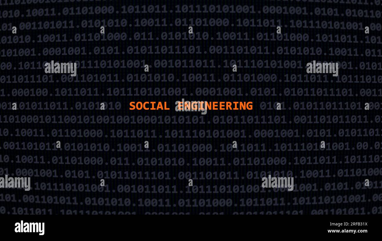 Cyber Attack Social Engineering Vulnerability Text In Binary System Ascii Art Style Code On