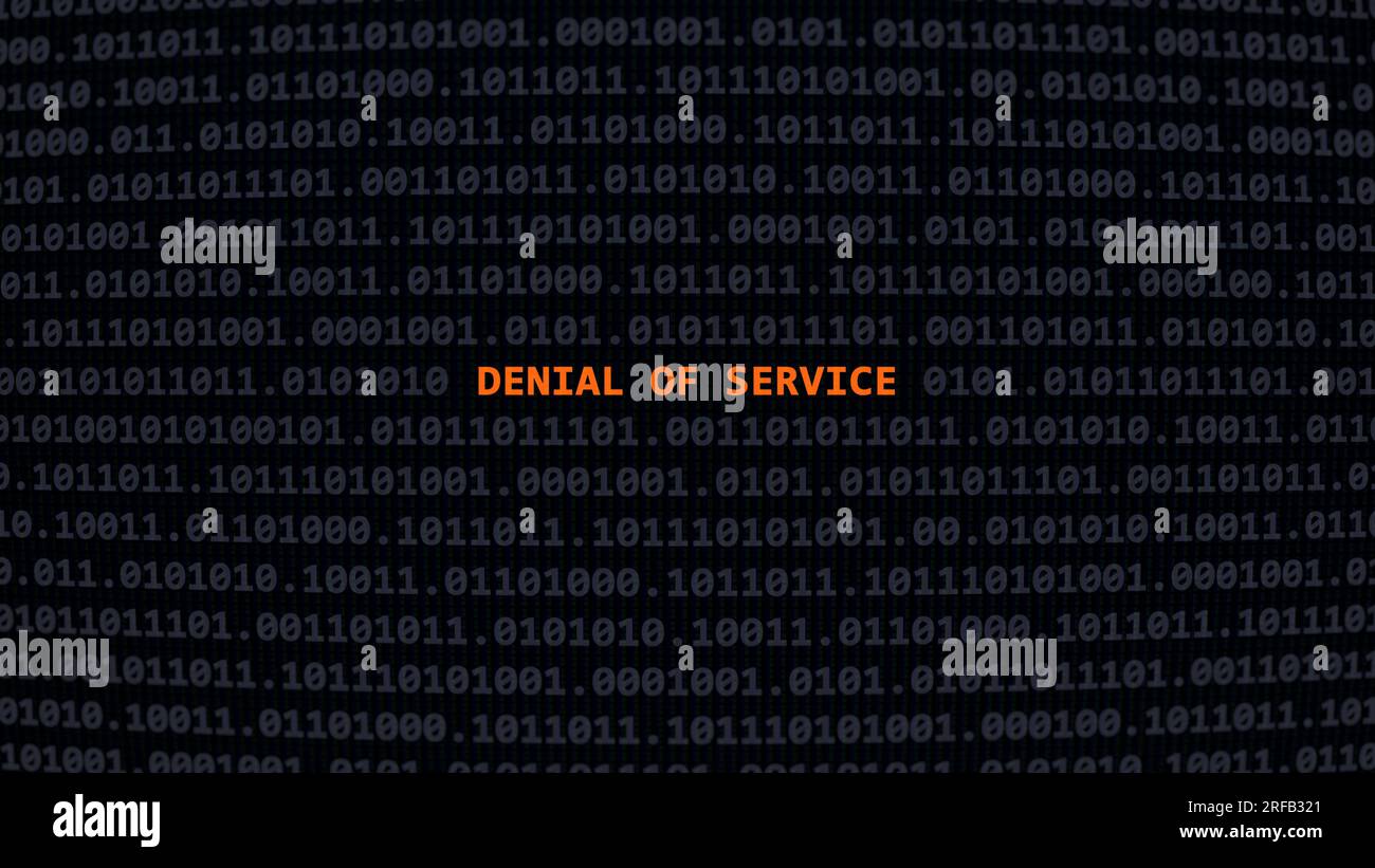 Cyber Attack Denial Of Service Vulnerability Text In Binary System Ascii Art Style Code On