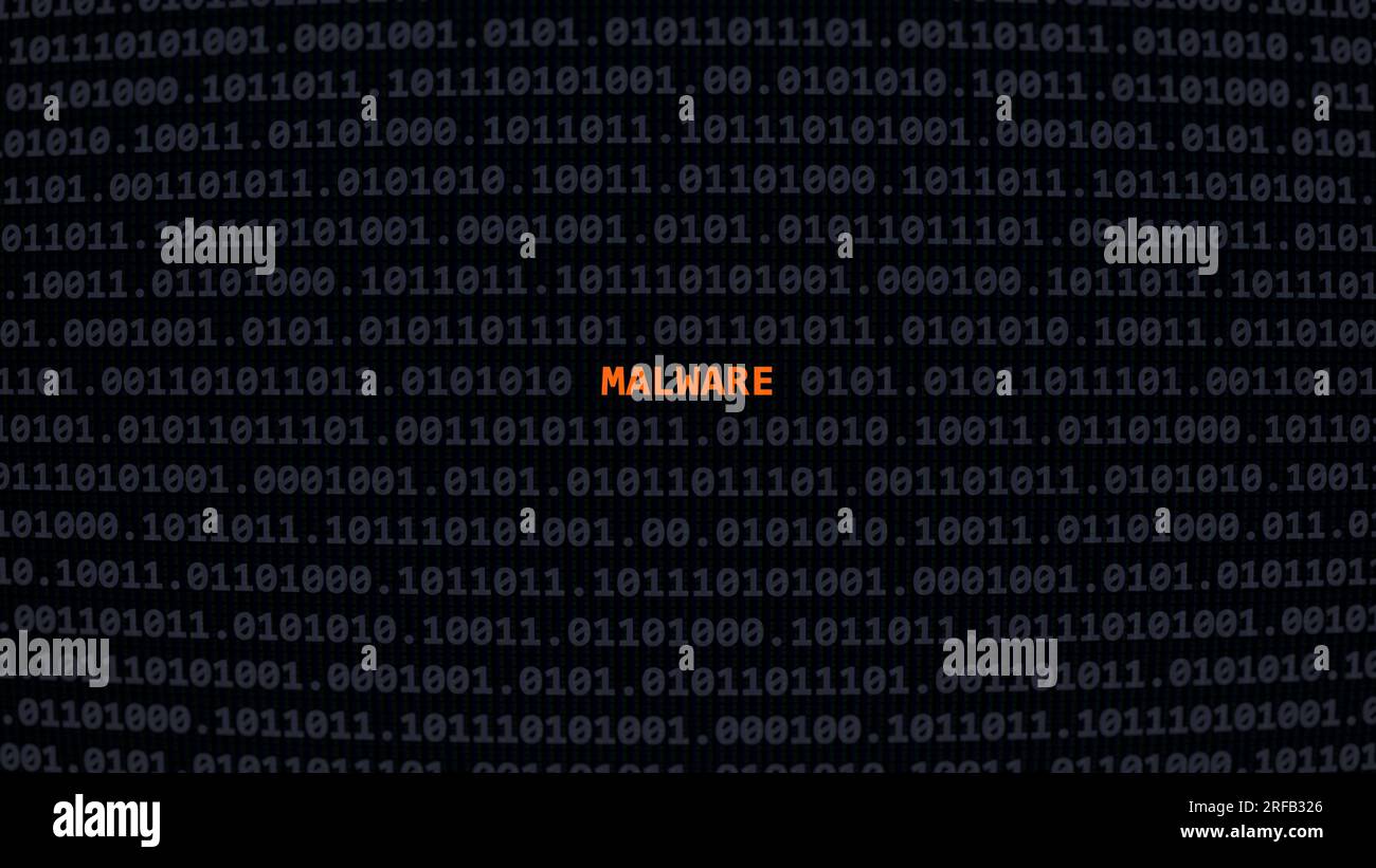 Cyber Attack Malware Vulnerability Text In Binary System Ascii Art Style Code On Editor Screen