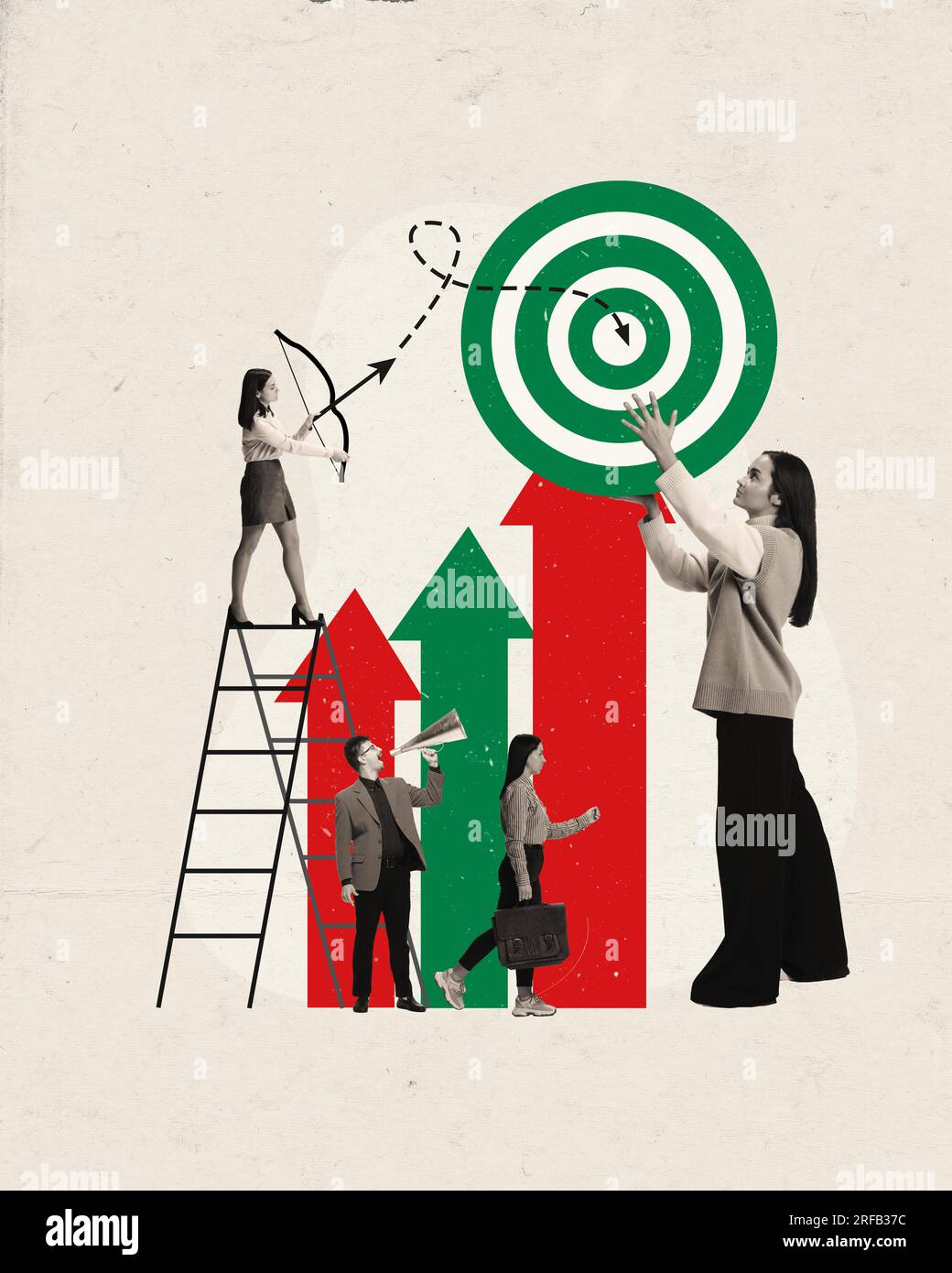 Composite collage image of group of people who suppotrs each other to ...