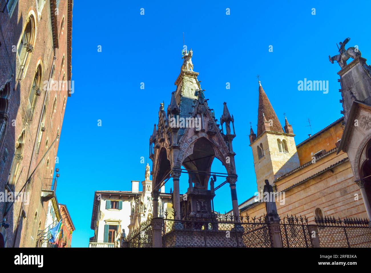 View of Scaliger Tombs-Arche Scaligere-Elaborate raised tombs for the ...