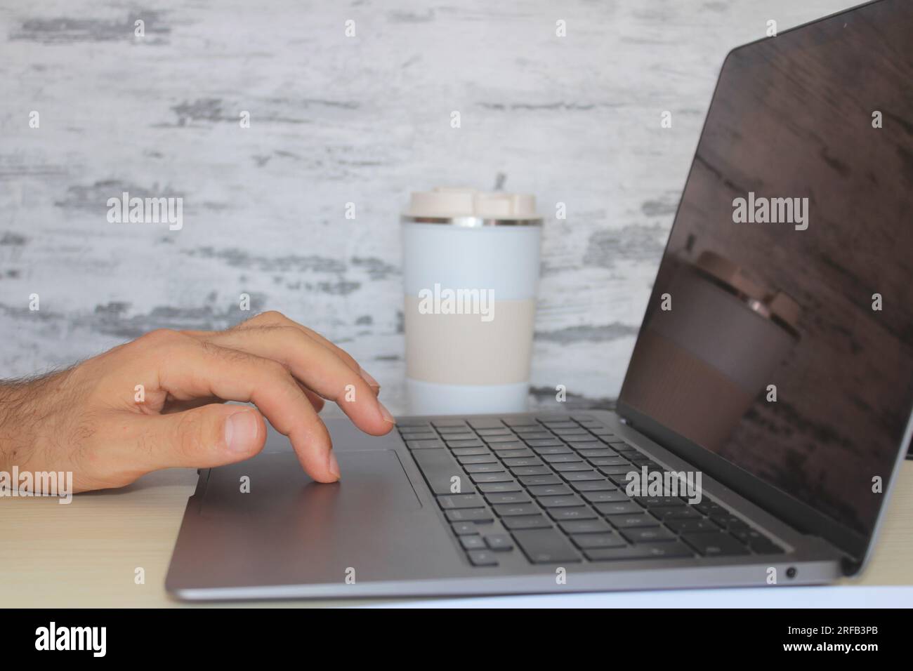 Hand laptop hi-res stock photography and images - Alamy