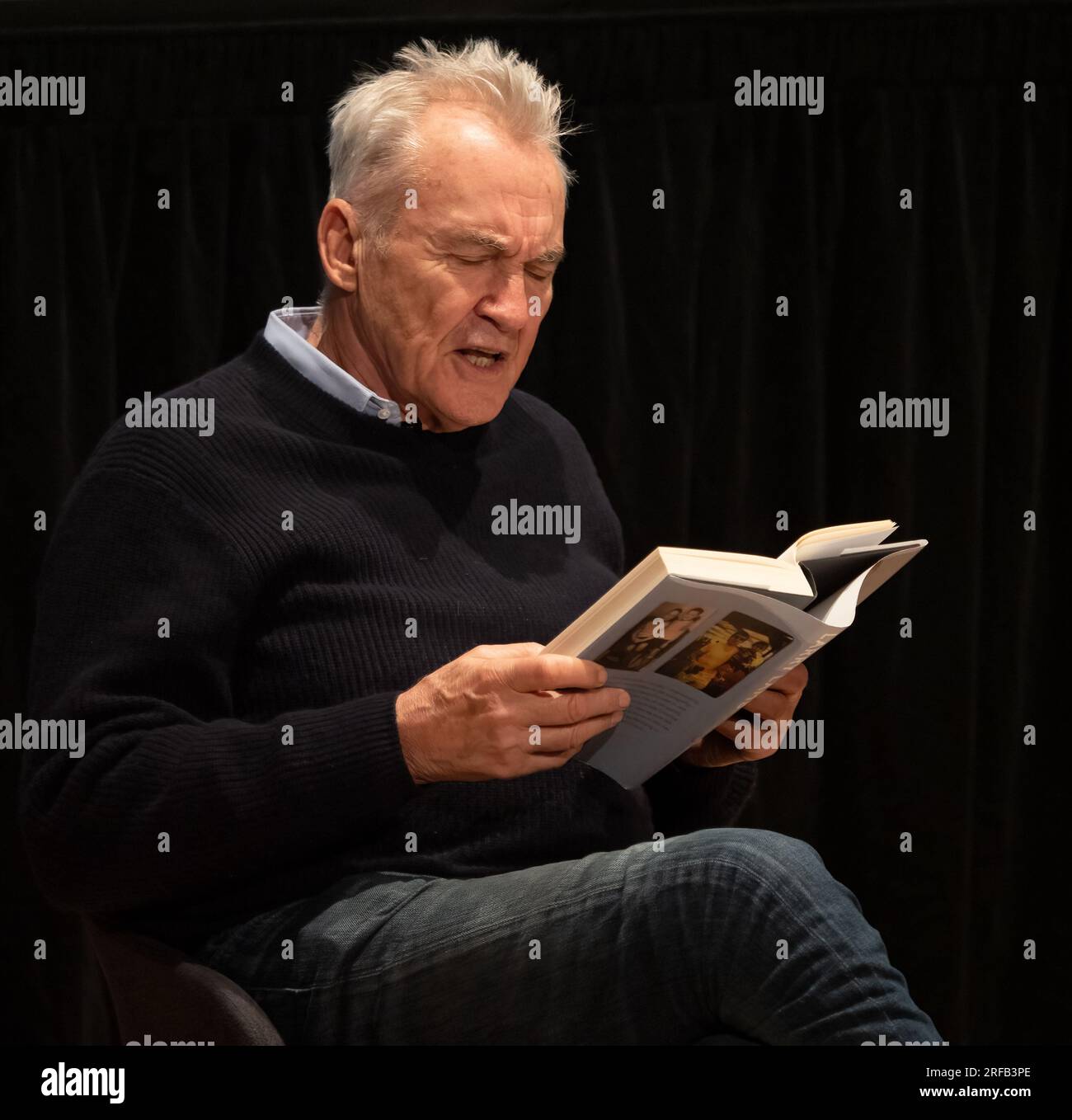 Larry Lamb talking about his book at Wantage Literary Festival Stock ...