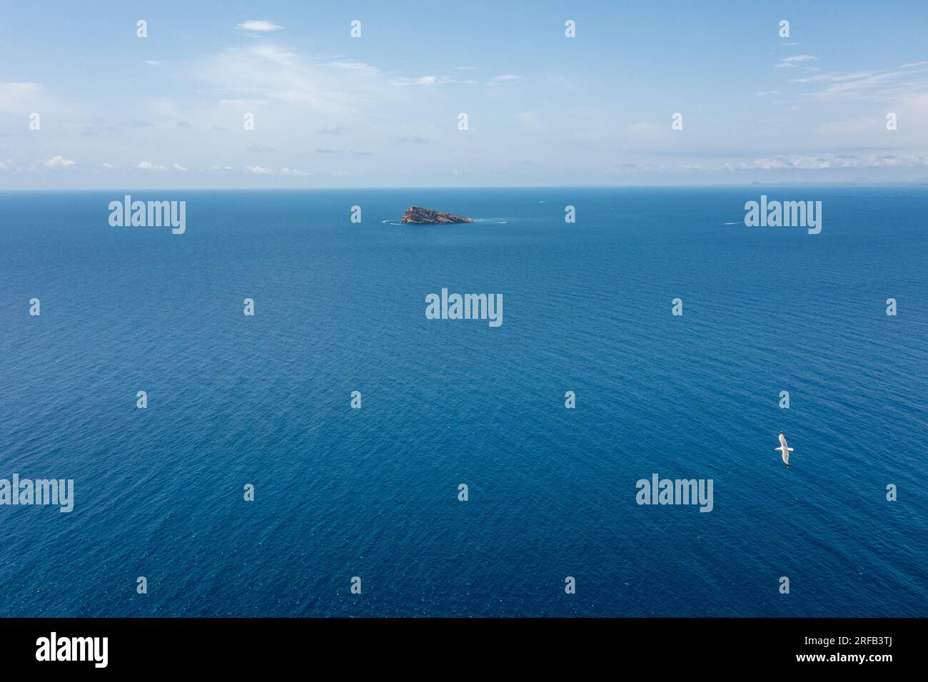 Aerial drone photo of the beautiful city of Benidorm in Spain in the ...