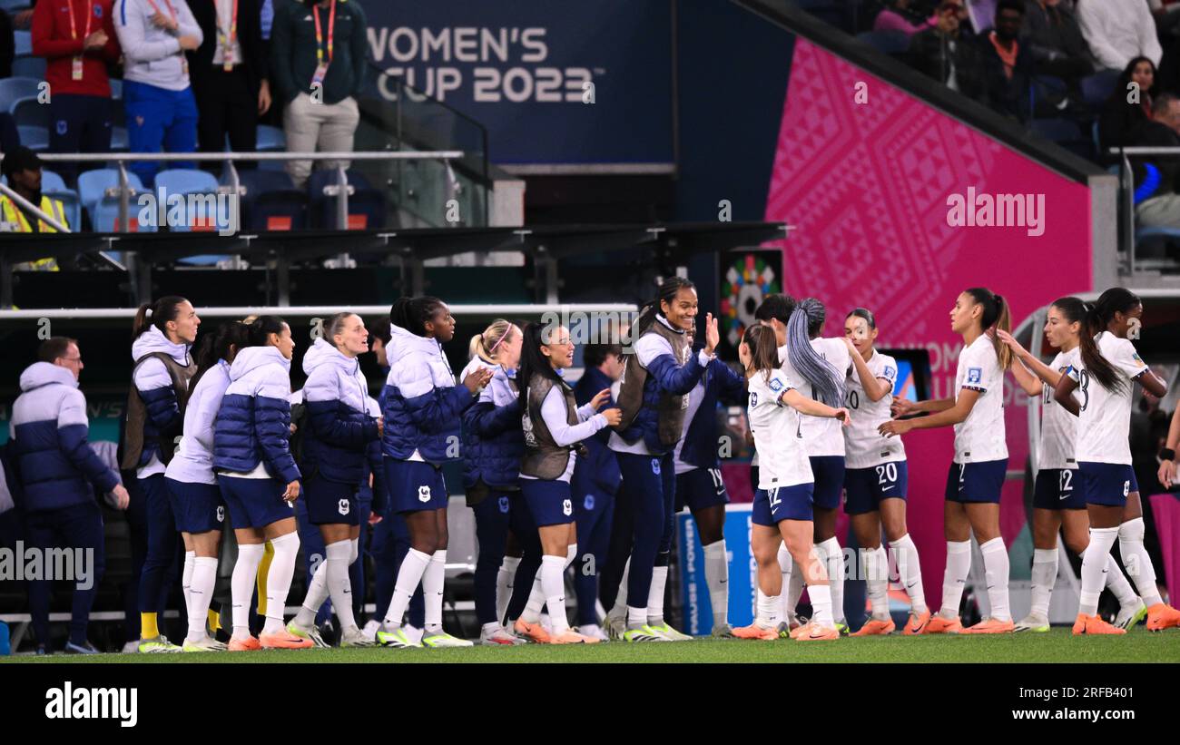 France team celebrates scoring a goal during the FIFA Women's World Cup ...
