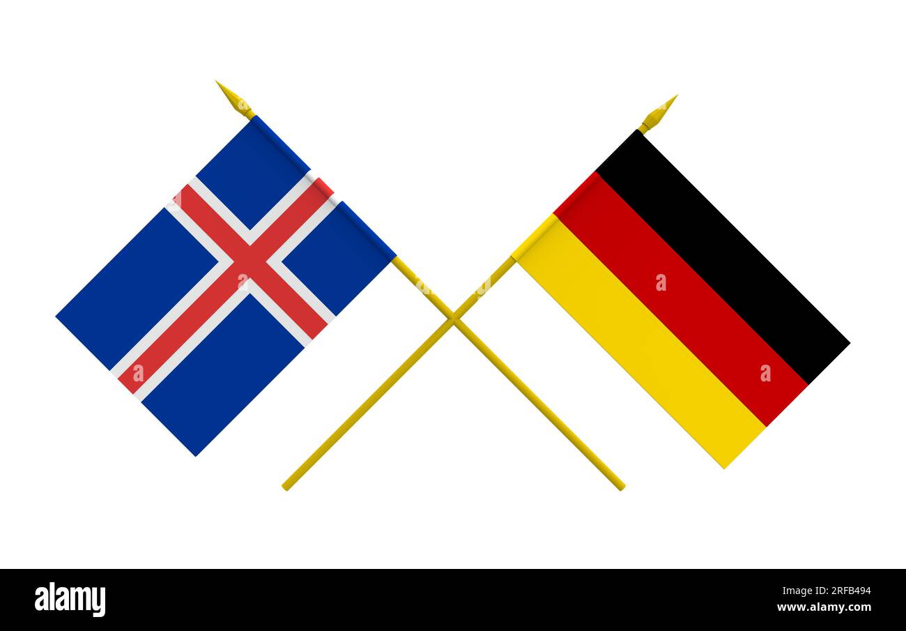 Flags of Germany and Iceland, 3d render, isolated Stock Photo - Alamy