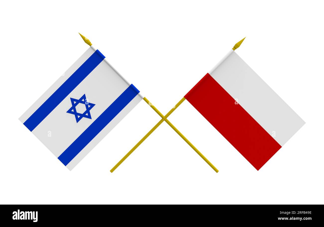 Flags of Israel and Poland, 3d render, isolated Stock Photo - Alamy