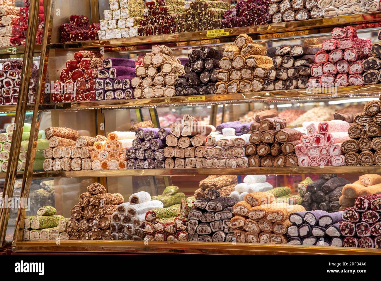 Turkish Delight scene from the Spice Bazaar in Istanbul Turkey Stock ...