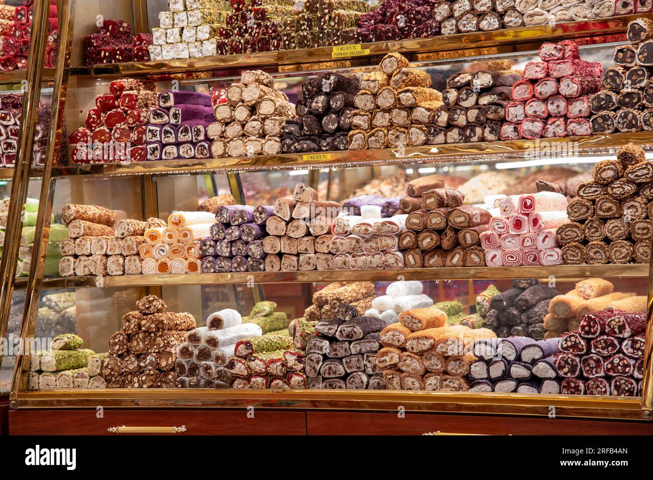 Turkish Delight scene from the Spice Bazaar in Istanbul Turkey Stock ...