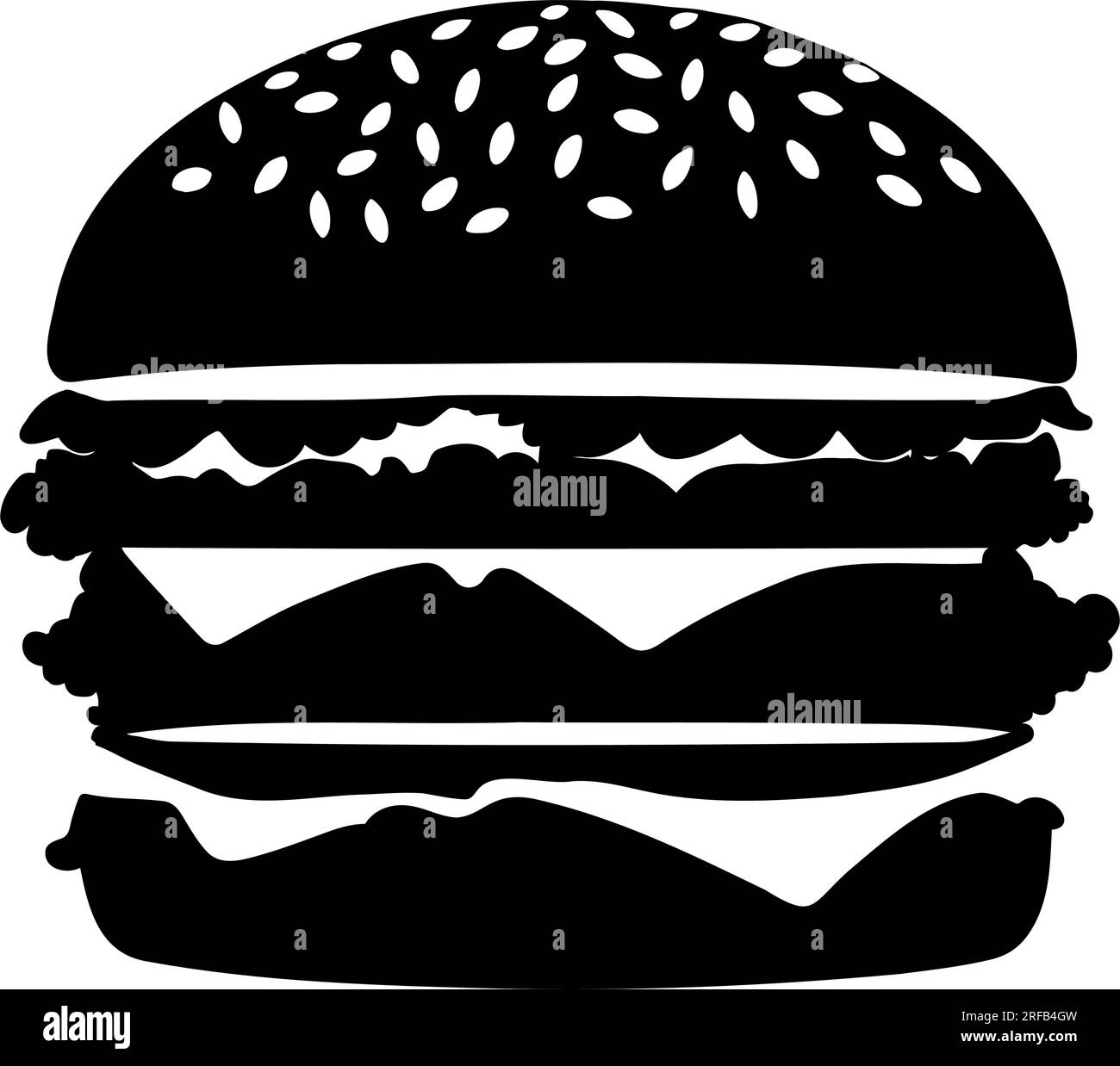 Burger silhouette isolated. Vector illustration Stock Vector Image ...