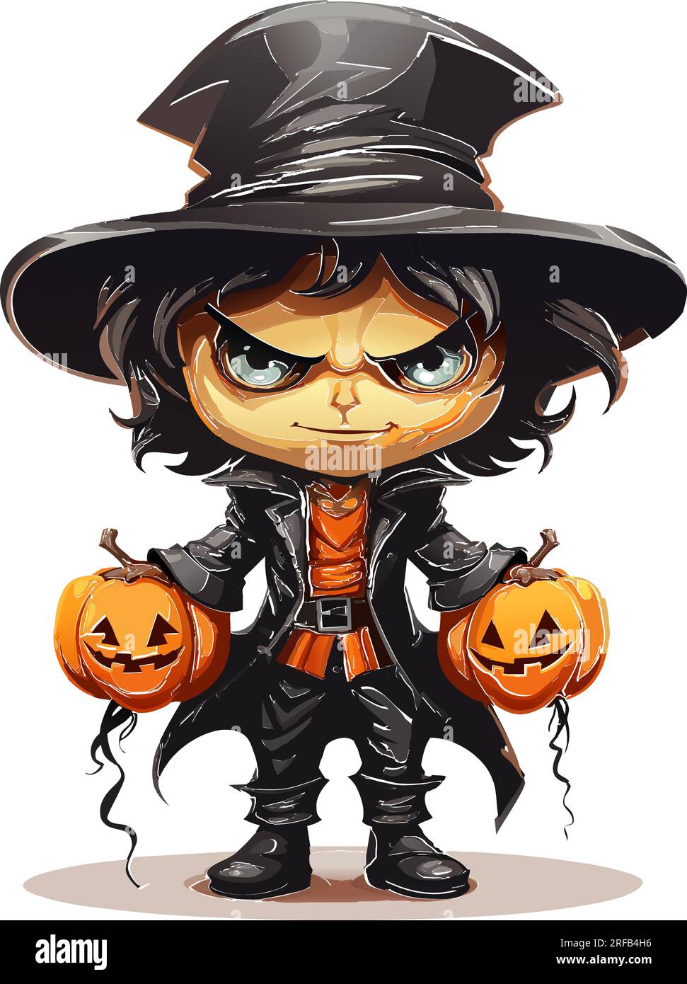 vector an angry boy with pumkin. smiling lantern. scary evil boy with ...