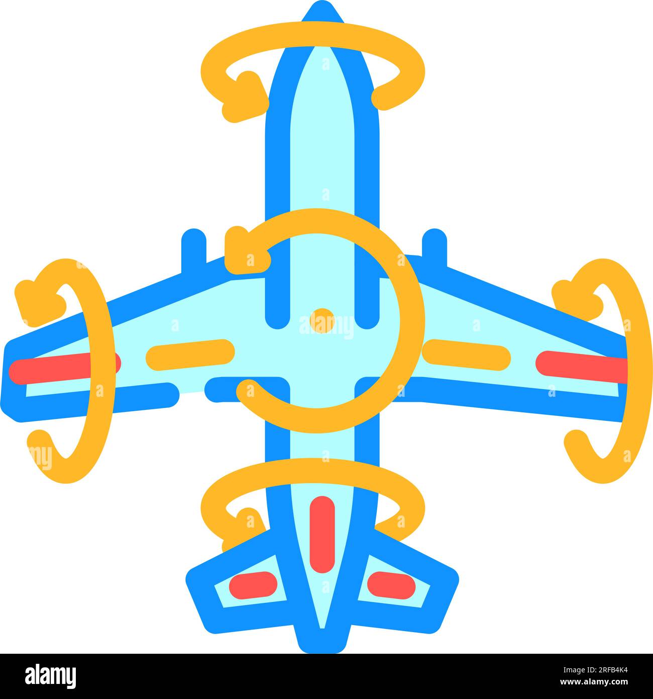 flight control system aeronautical engineer color icon vector ...