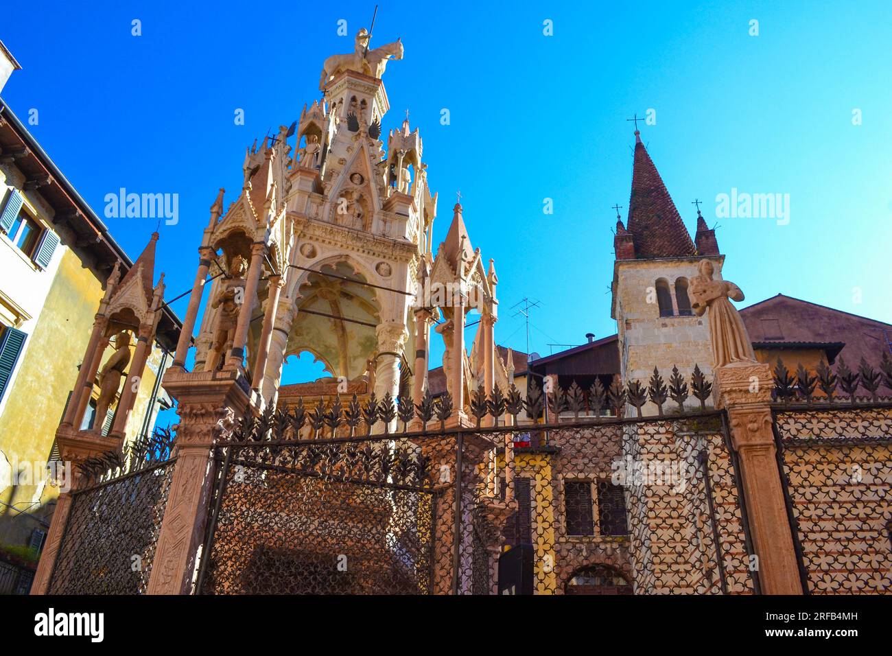 View of Scaliger Tombs-Arche Scaligere-Elaborate raised tombs for the ...