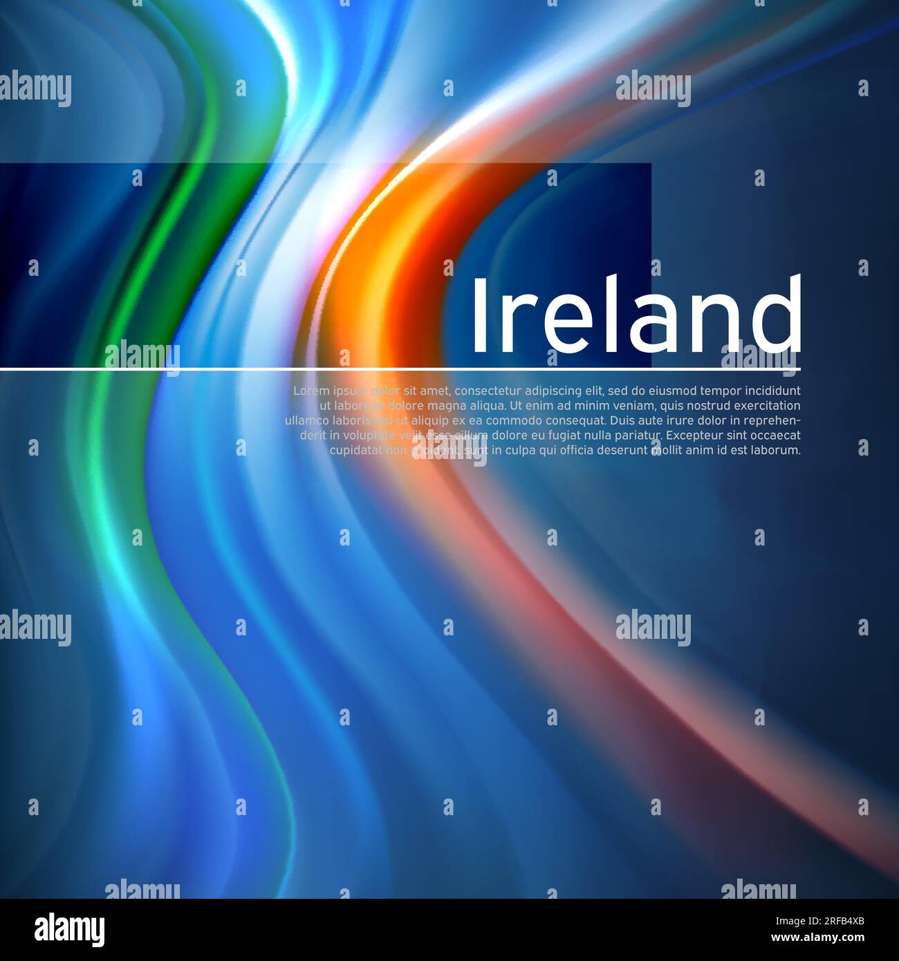 Republic of ireland flag background. Abstract irish flag in blue sky ...
