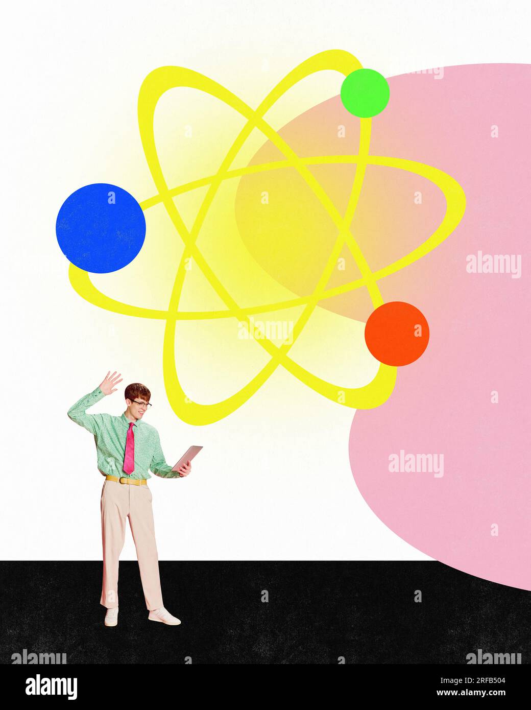 Model of atom or molecule. Near student who studing biology, physics or ...