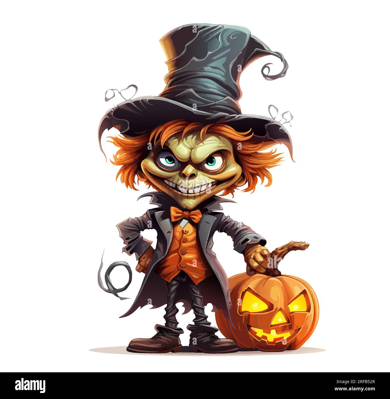 vector an angry boy with pumkin. smiling lantern. scary evil boy with ...