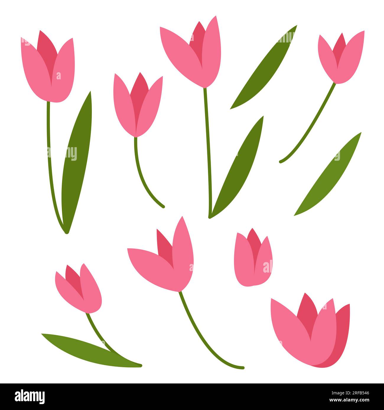 Pink tulips in plant Stock Vector Images - Alamy
