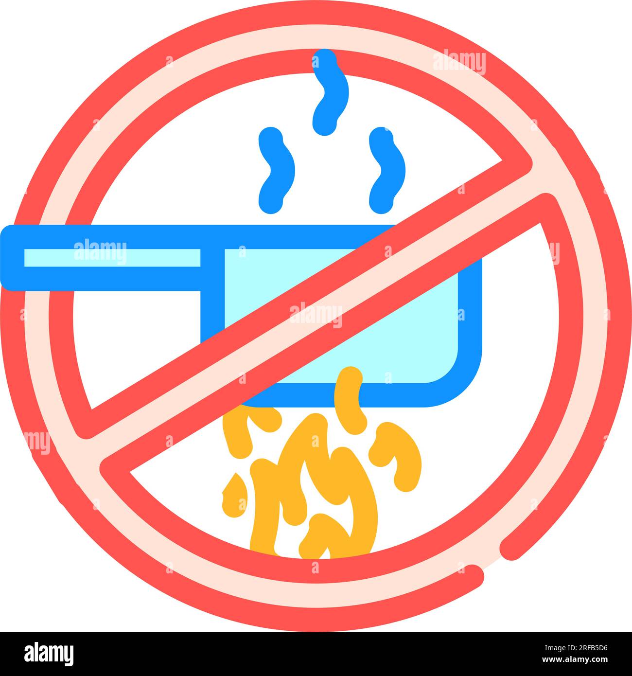 no cooking emergency color icon vector illustration Stock Vector Image ...