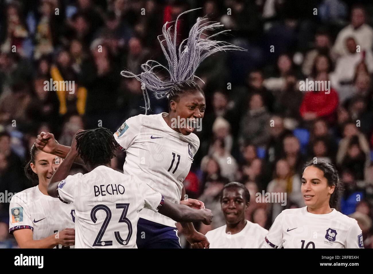 France's Kadidiatou Diani celebrates after scoring her side's fifth ...