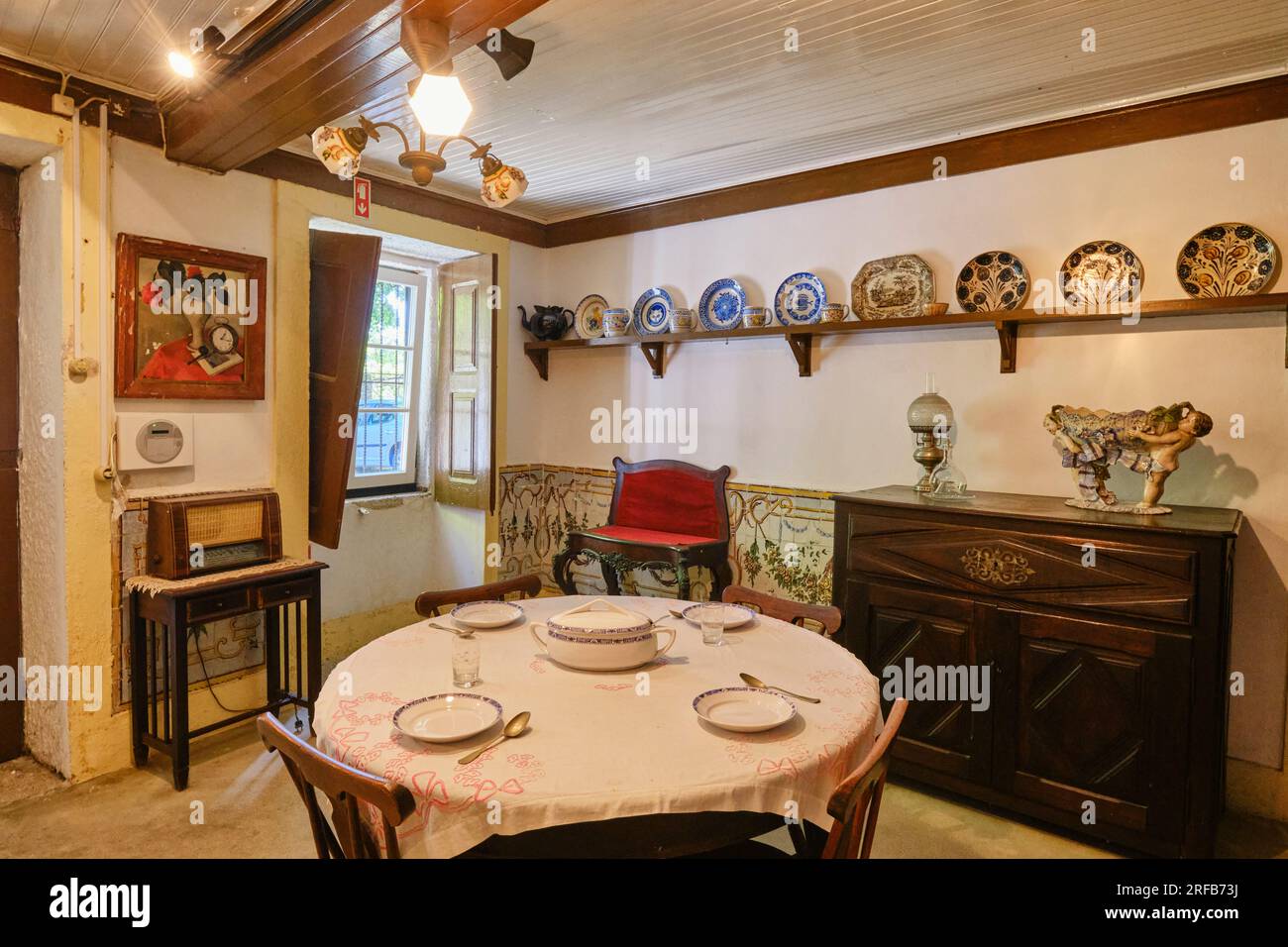Dining room of the 19th century house of Aquilino Ribeiro, one of the ...