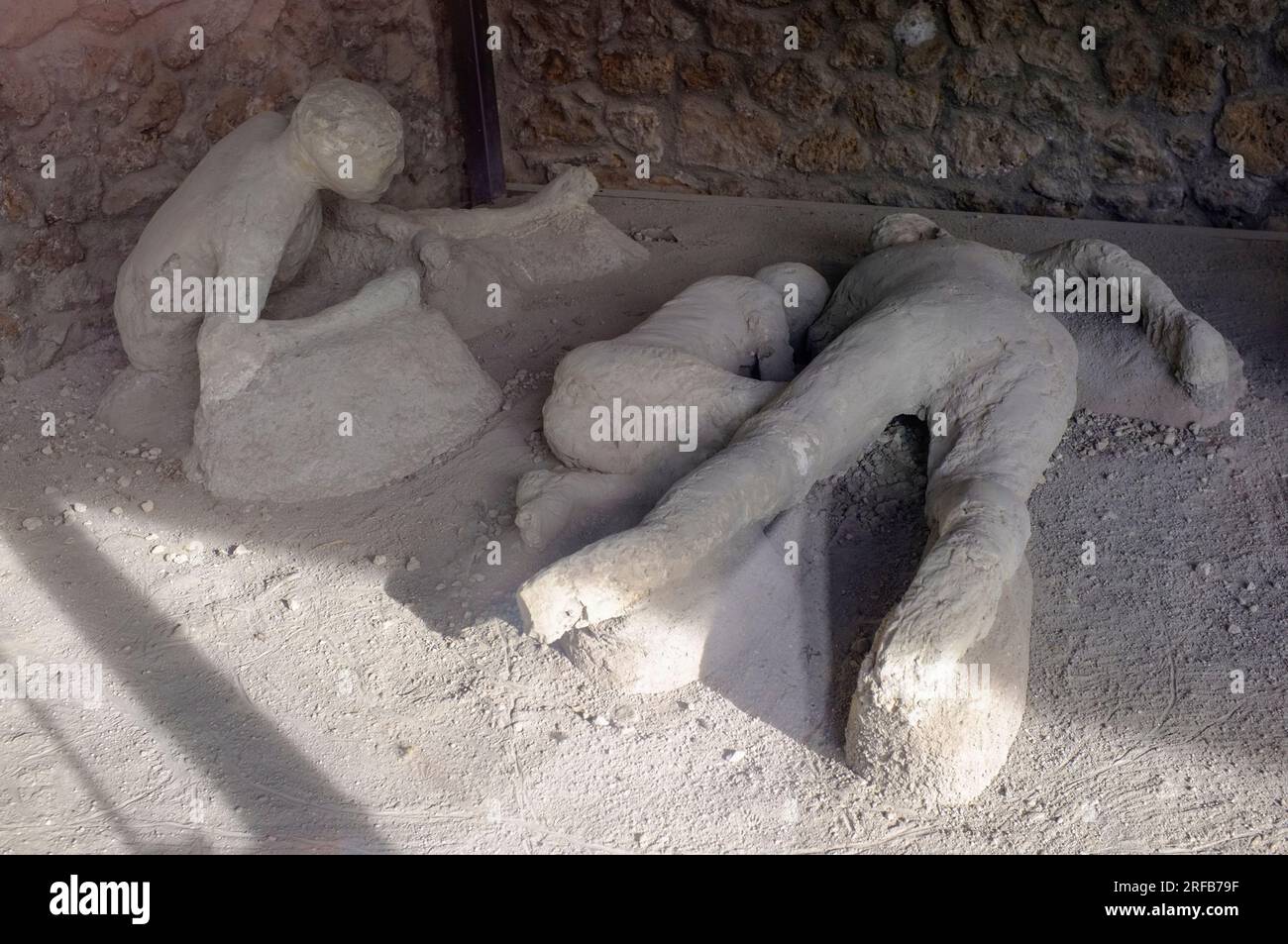 Plaster casts of human remains from Pompeii Archaeological Park Stock ...