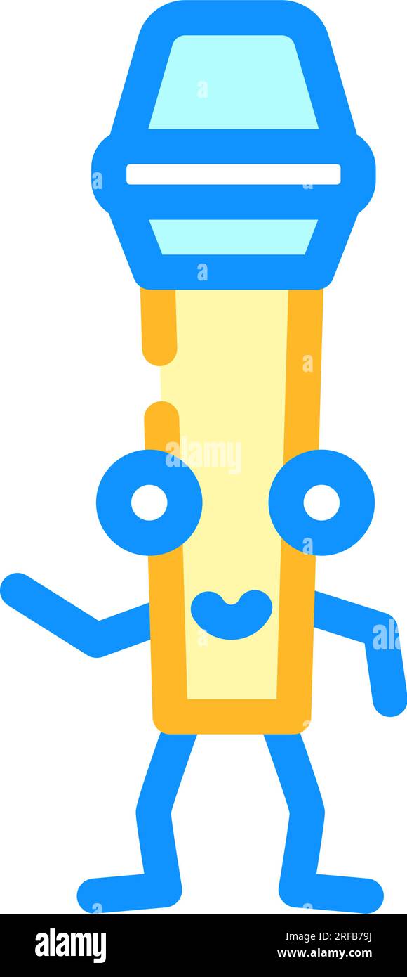 microphone retro music character color icon vector illustration Stock ...