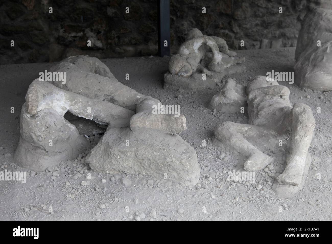 Plaster casts of human remains from Pompeii Archaeological Park Stock ...