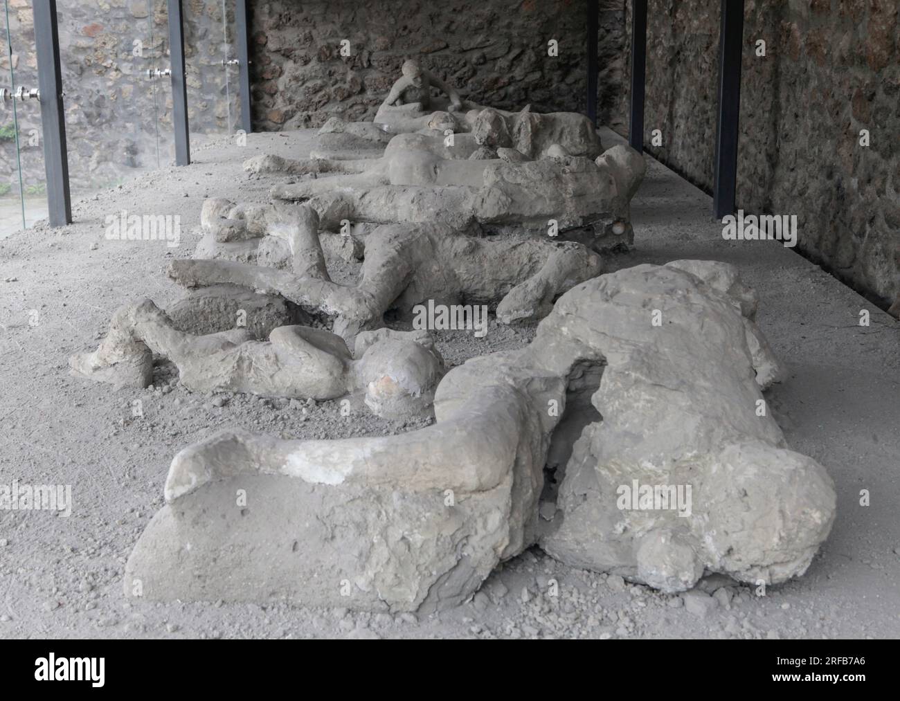 Plaster casts of human remains from Pompeii Archaeological Park Stock ...