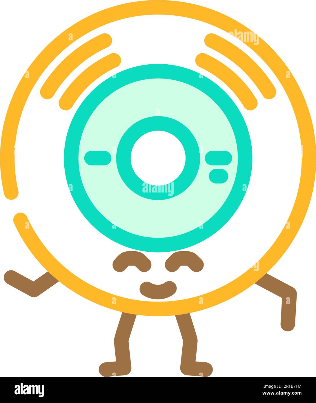 vinyl disc character retro music color icon vector illustration Stock ...
