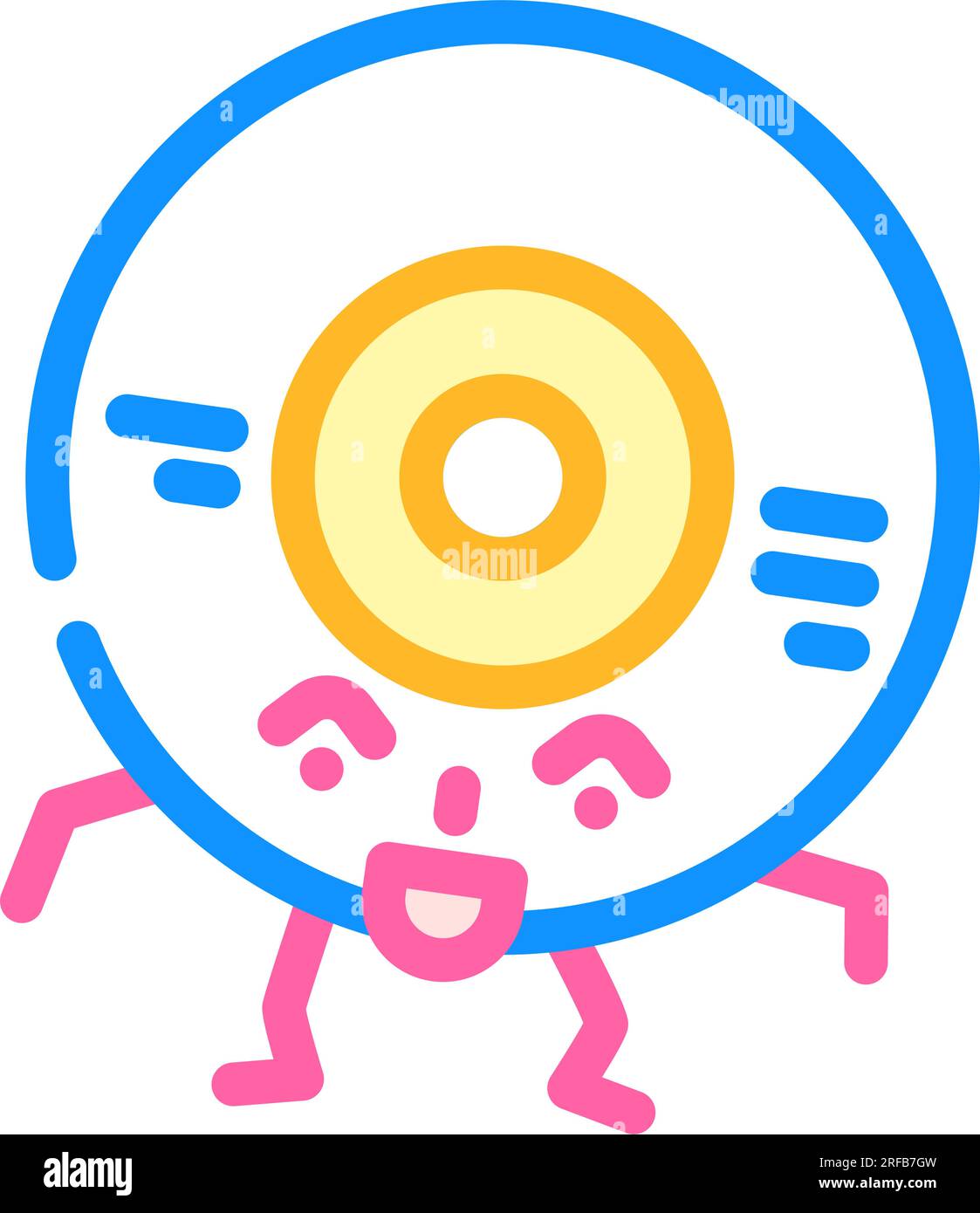 cd disc retro music character color icon vector illustration Stock ...