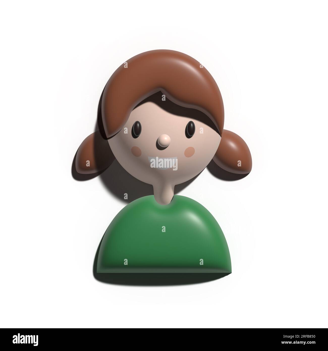 Cartoon avatar ginger girl 3D rendering Stock Photo - Alamy